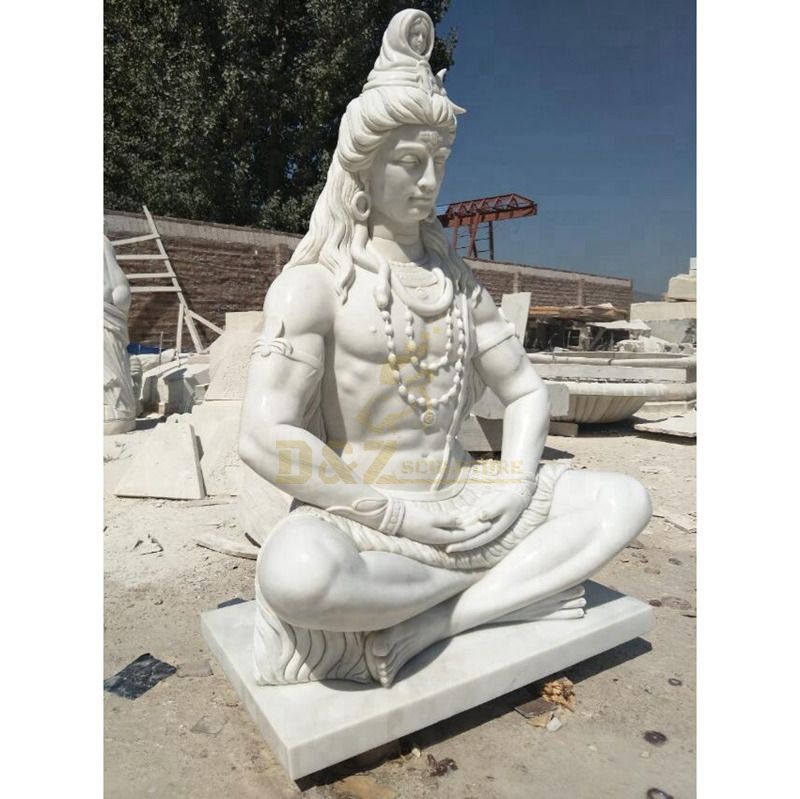 Factory White Marble Indian God Lord Shiva Stone Statue